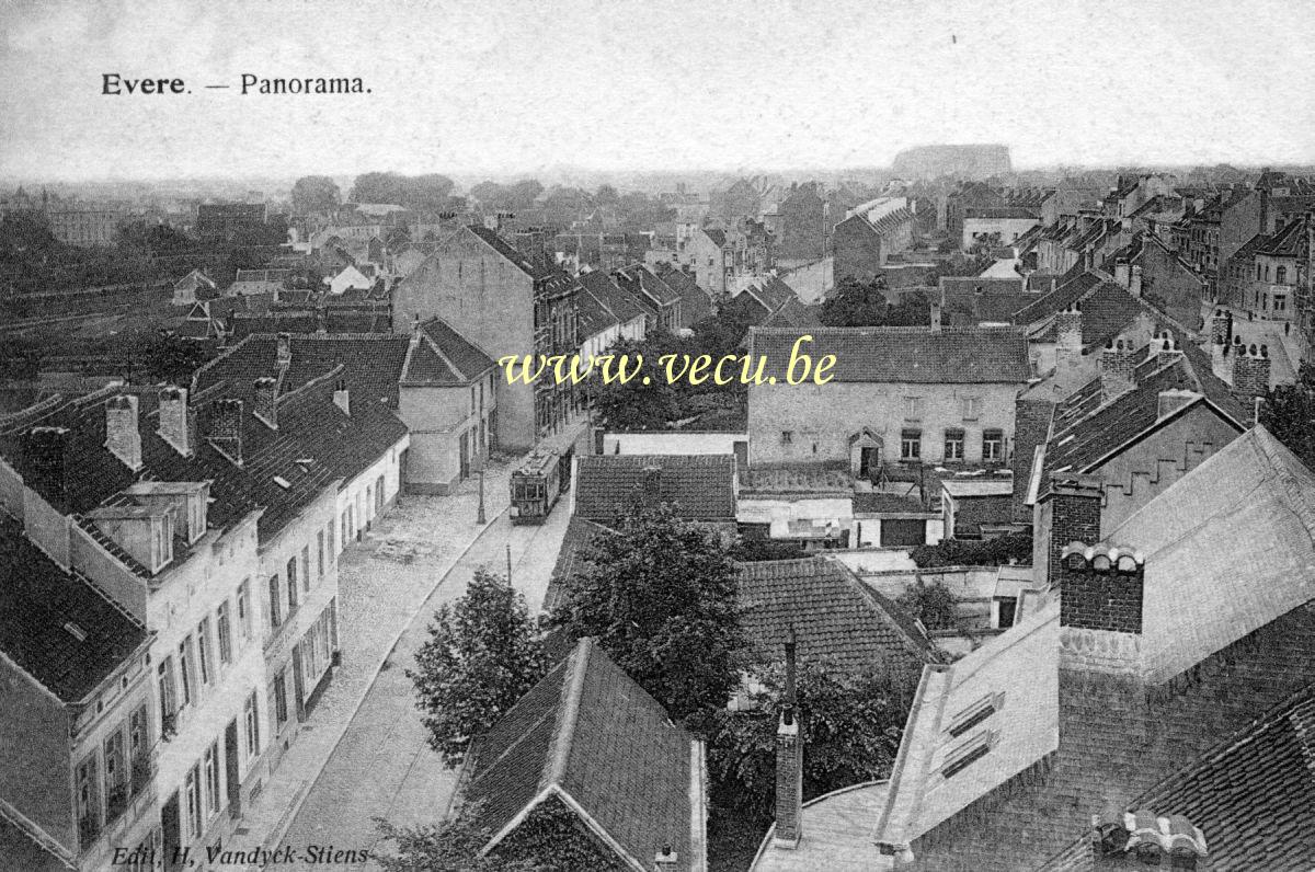 Format d'agrandissement carte postale ancienne Evere