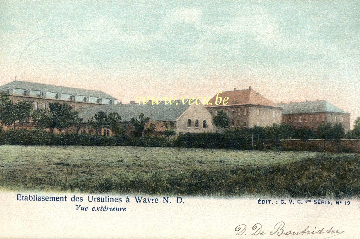 Format d'agrandissement carte postale ancienne Wavre